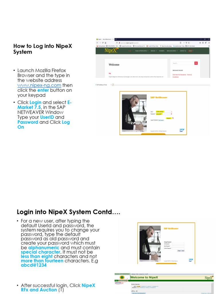 NipeX System Login & Bid Guide | PDF | Request For Proposal | Login