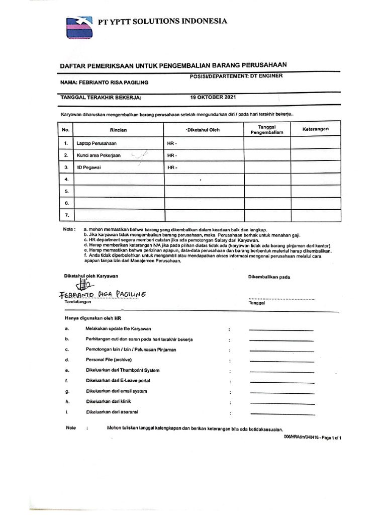 Daftar Pemeriksaan | PDF
