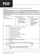 Cambridge Lesson Plan Template | PDF