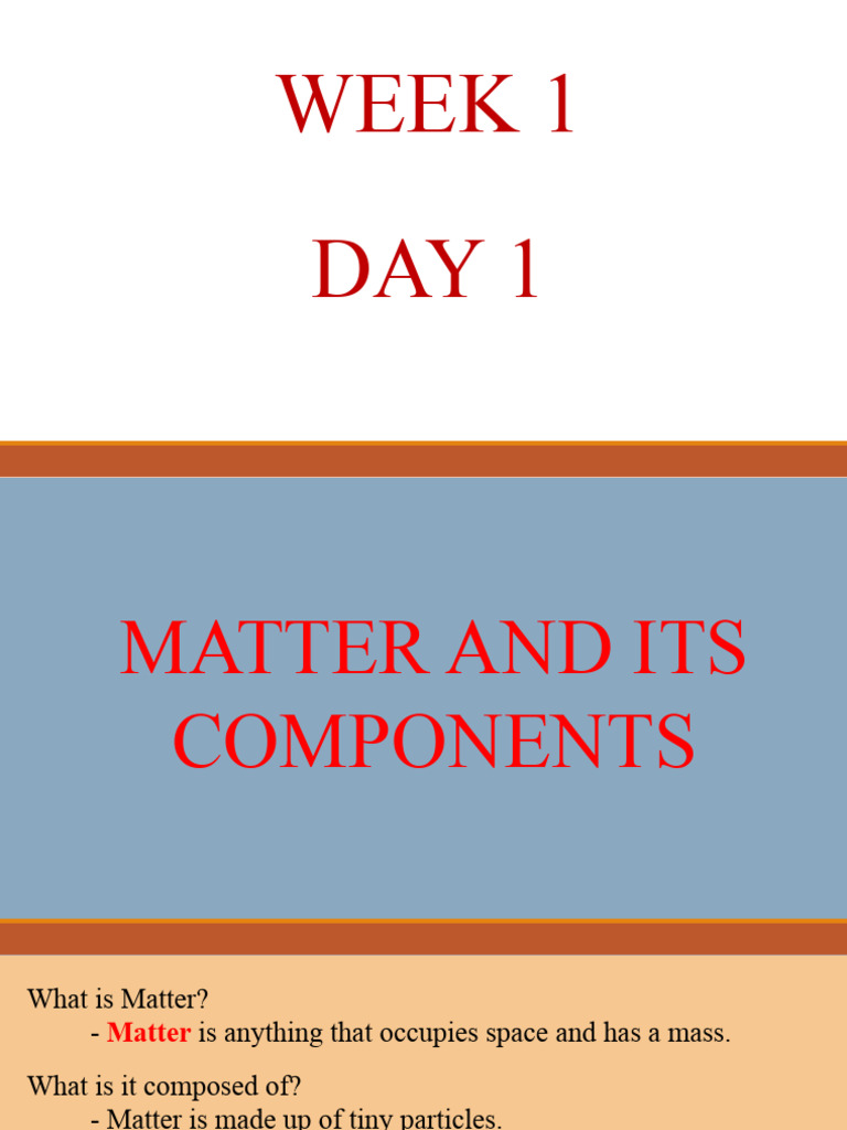 Components of Matter | PDF | Atoms | Atomic Nucleus