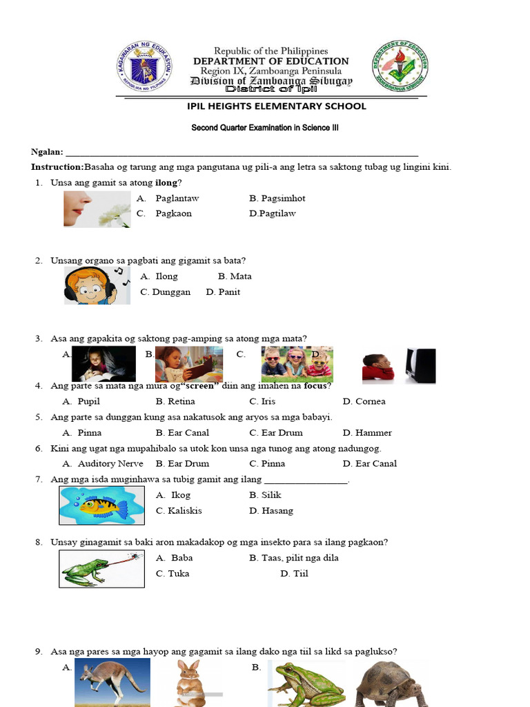 TEST QUESTION - Science 3 | PDF