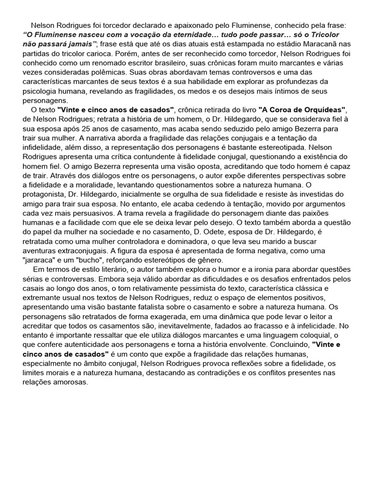 ''VINTE E CINCO ANOS DE CASADOS'' - Resenha Crítica | PDF | Casamento