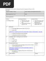Cambridge Lesson Plan Template | PDF
