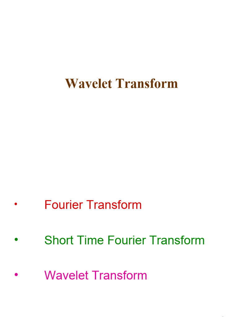 Wavelet Transform | PDF | Wavelet | Fourier Transform