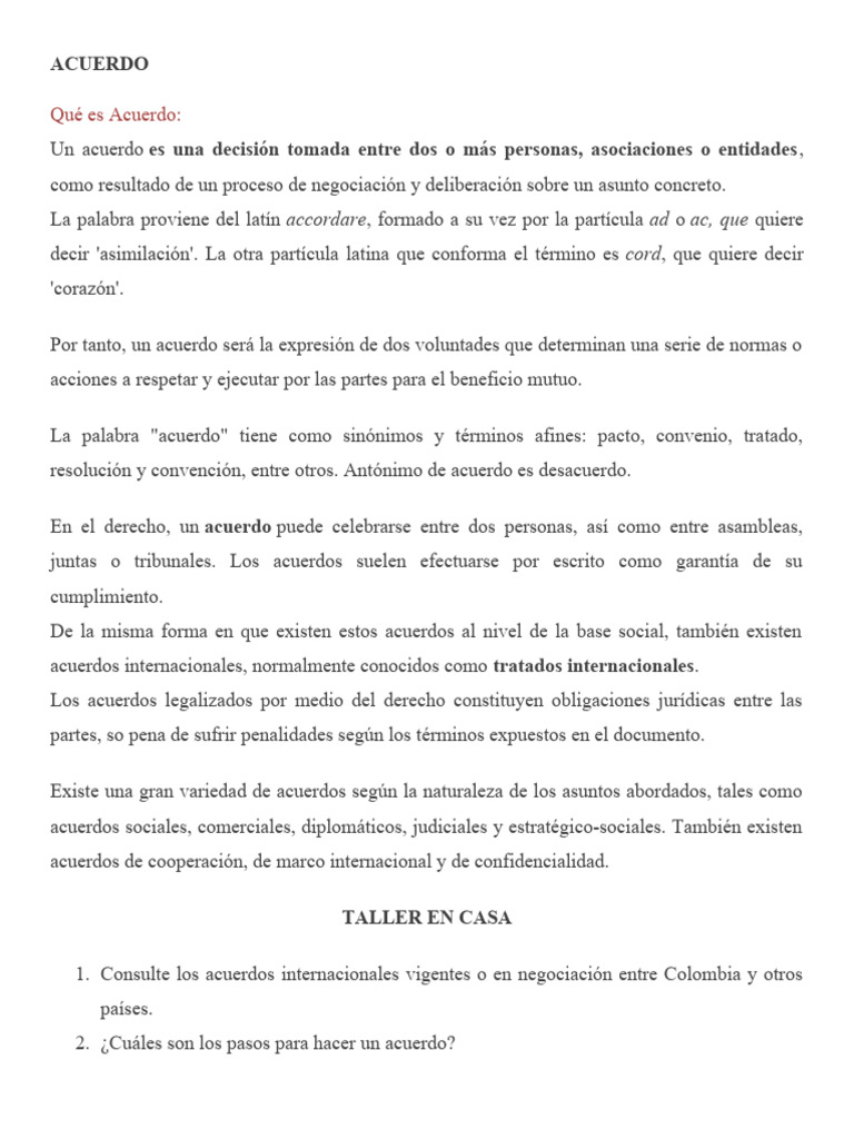 Concepto de ACUERDO | PDF