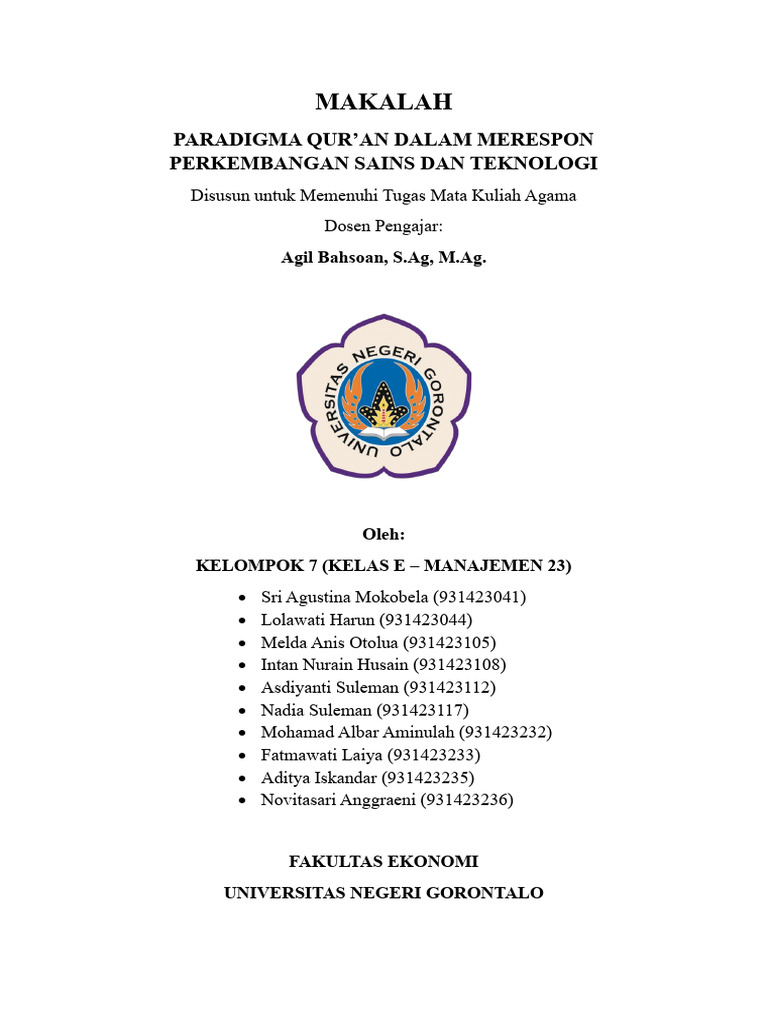 Makalah Agama | PDF | Ilmu Sosial | Sains & Matematika