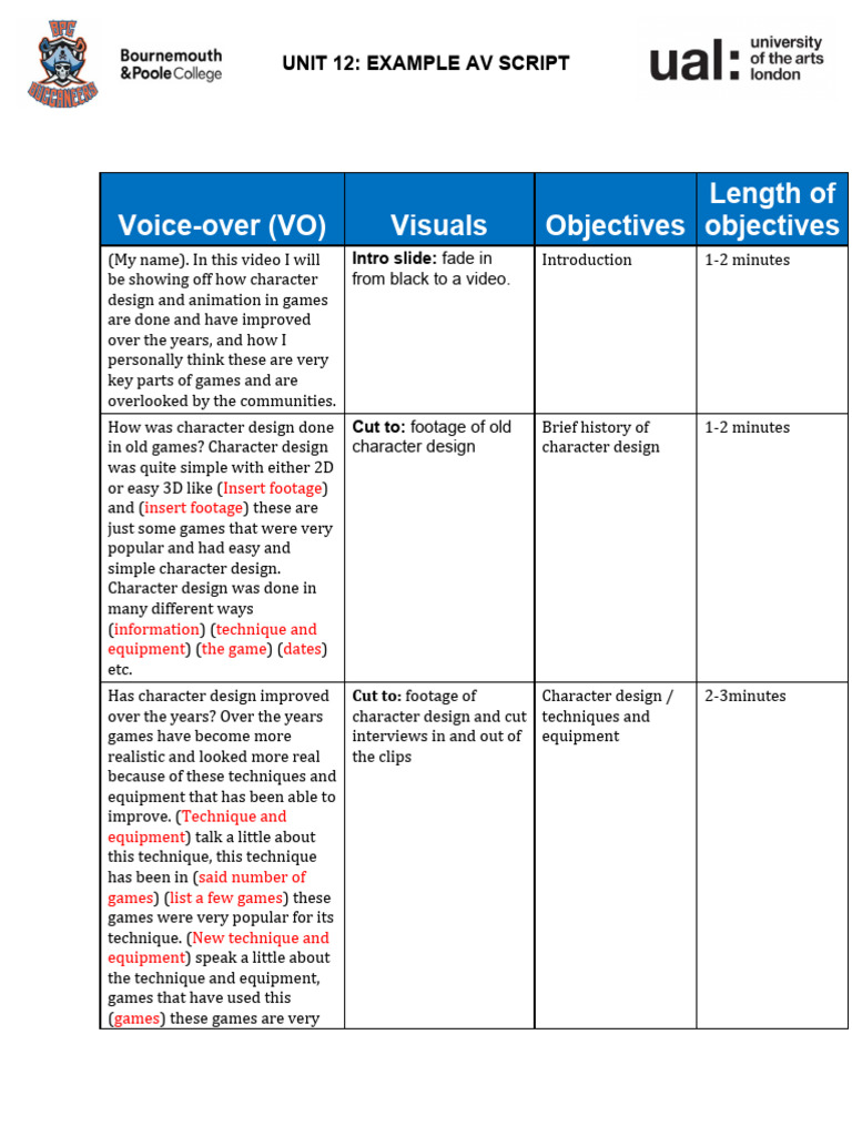 Unit 12 Yr2 Av Script Example | PDF