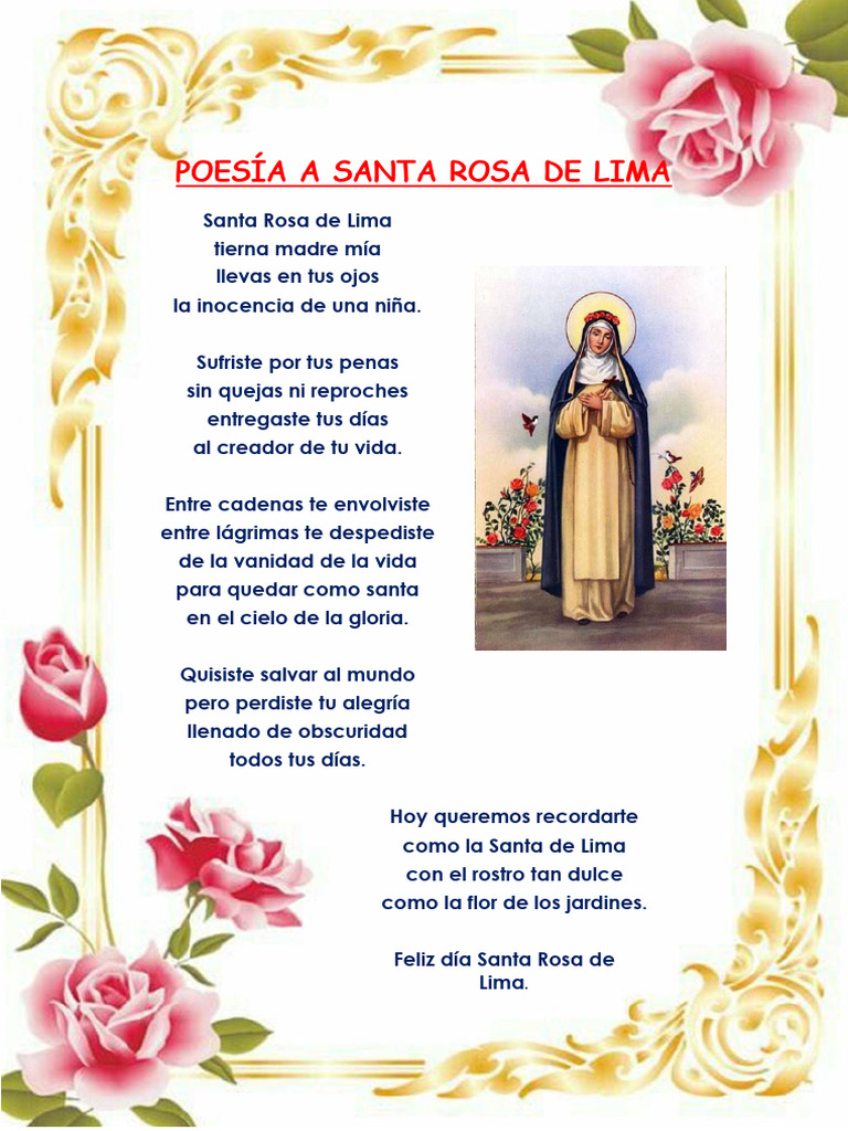 Poesia A Santa Rosa de Lima | PDF
