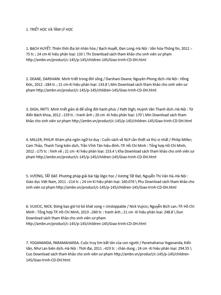 Triet Hoc Va Tam Ly Hoc | PDF