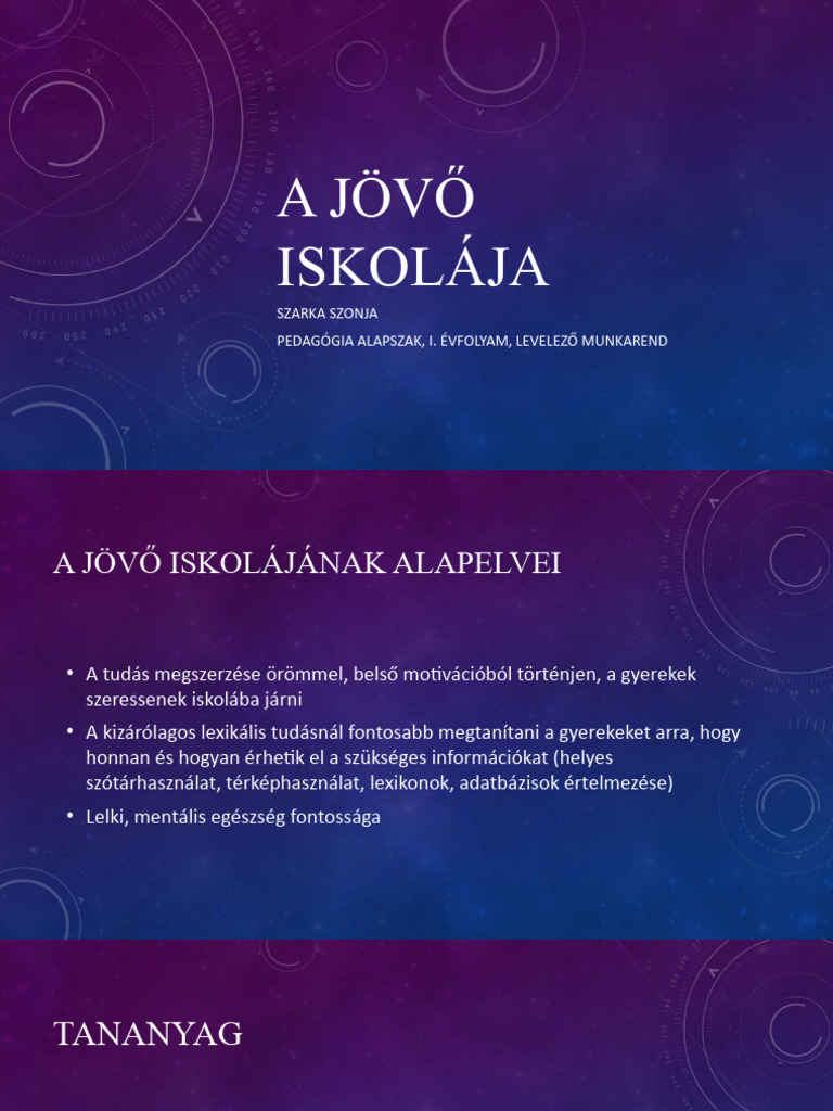Szarka Szonja - A Jövő Iskolája | PDF