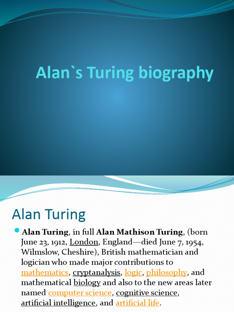 Alan's Turing Biography | PDF