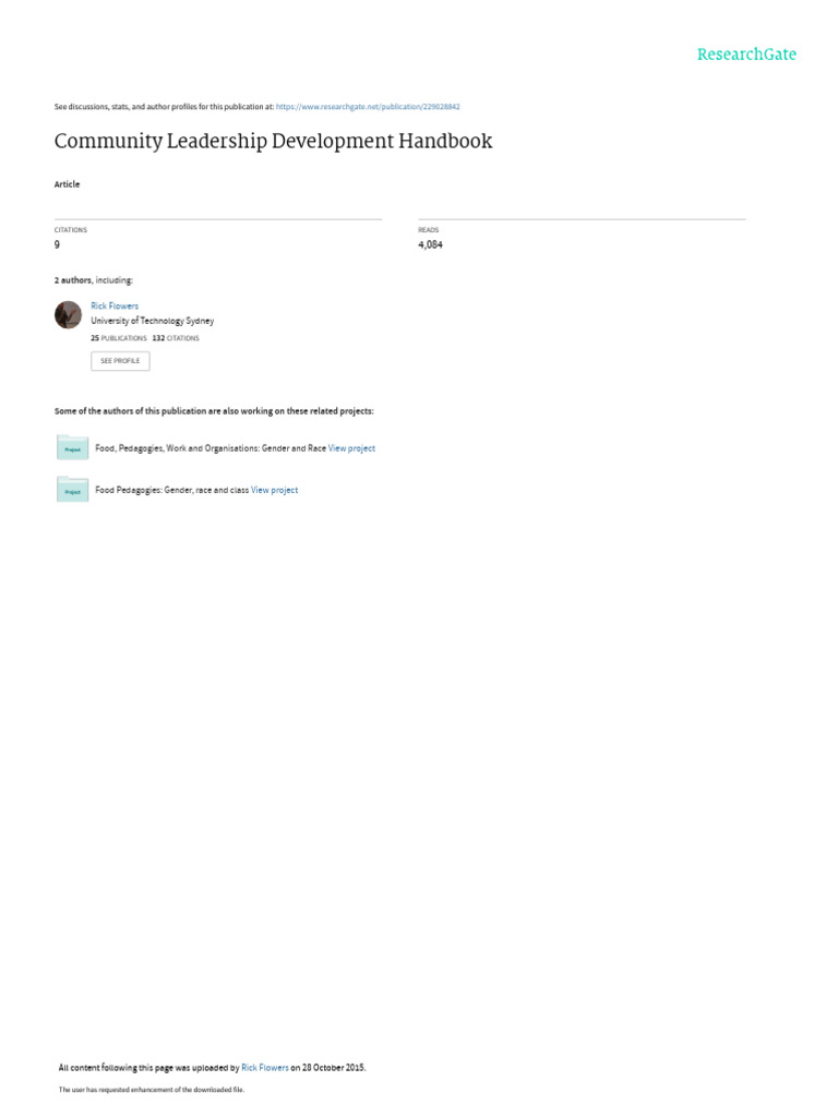 Community Leadership Development Handbook | PDF | Leadership | Community