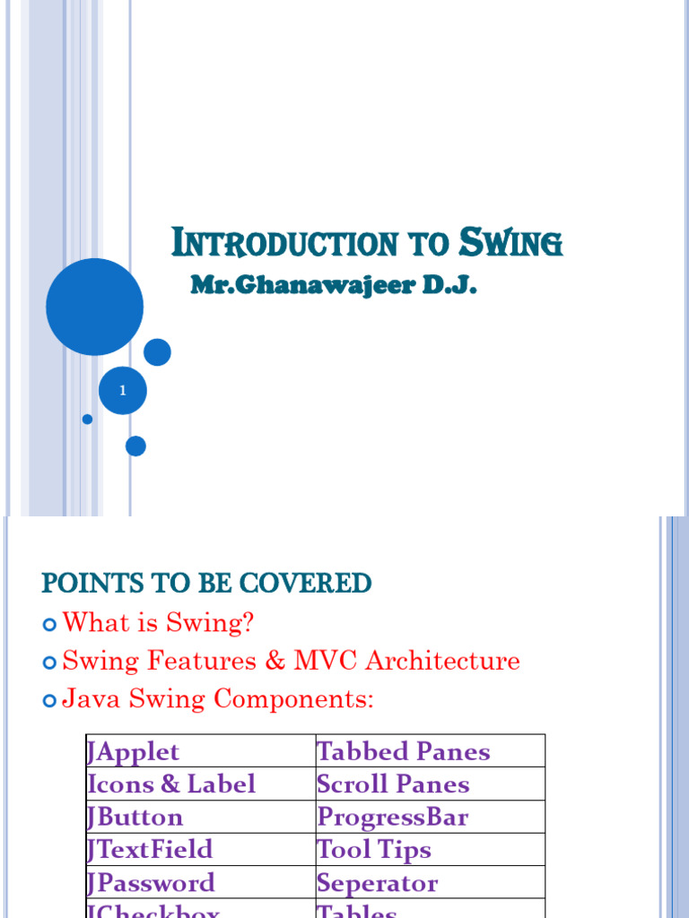 2.introduction To Swing | PDF | System Software | Computer Programming