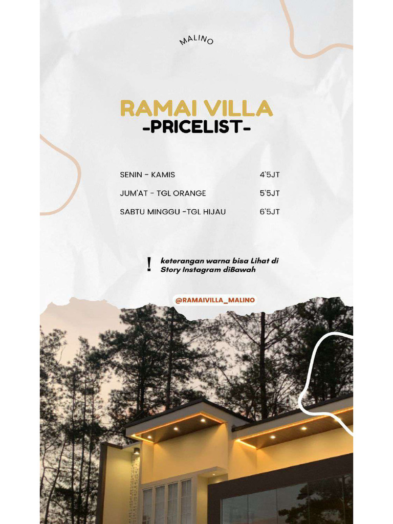 Pricelist Ramai Villa | PDF