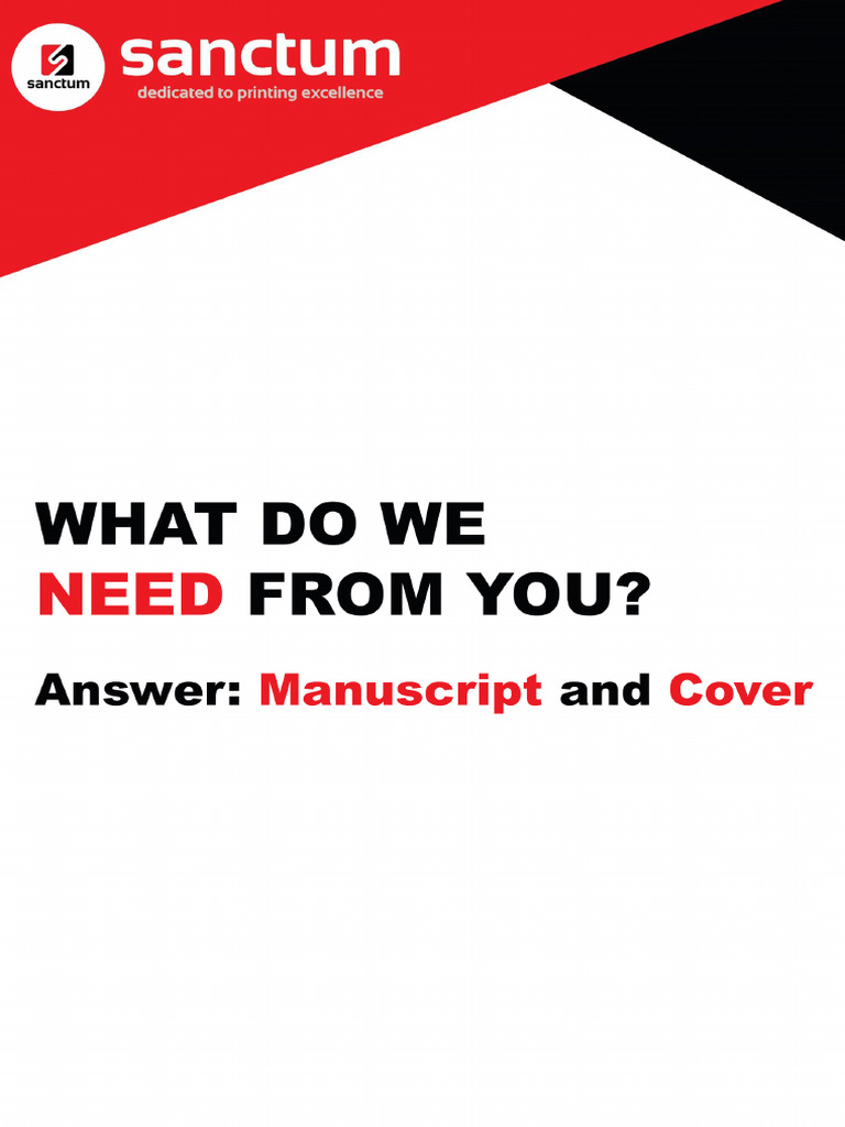 Self-Publish Requirements - Sanctum Press | PDF