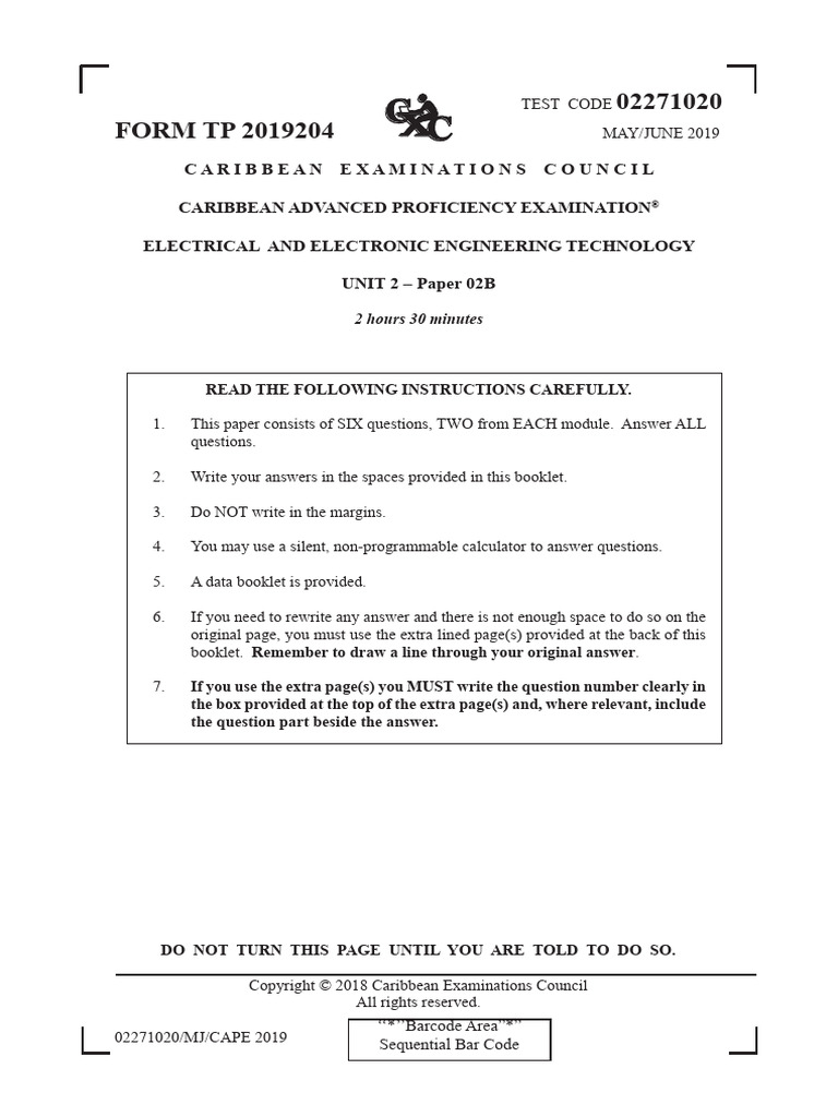 Unit2 Electrical and Electronic Technology Past Papers | PDF | Electric ...