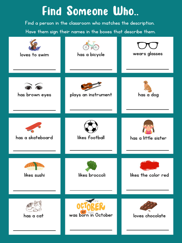 Classroom Activity: Find Someone Who | PDF