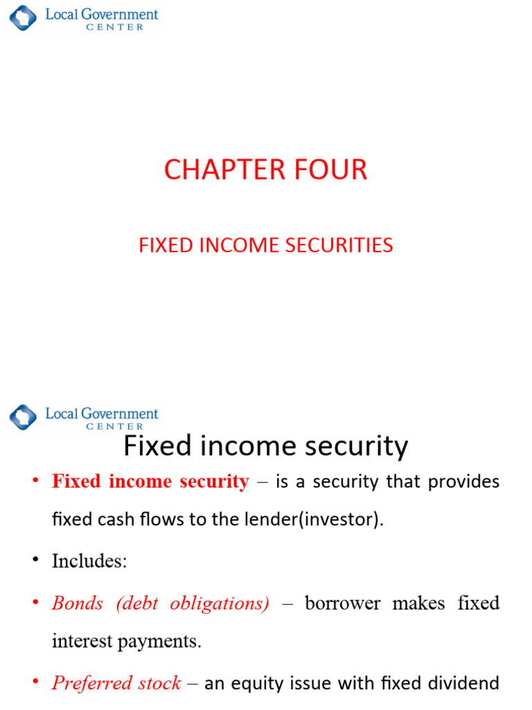 CH 4 - Fixed Income Security | PDF | Bonds (Finance) | Yield (Finance)