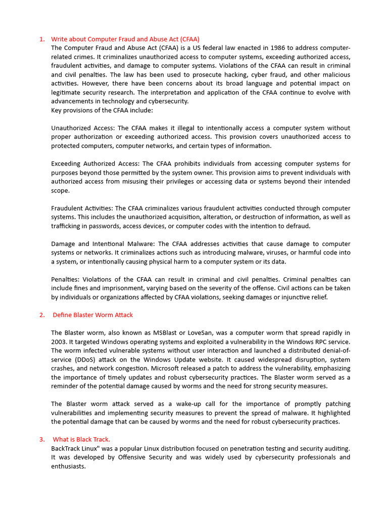 Important Question Ethical Hacking | PDF | Malware | Security