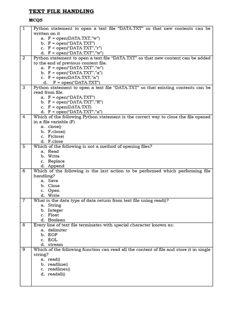 TEXT FILE HANDLING - Unlocked | PDF | Text File | Computer File