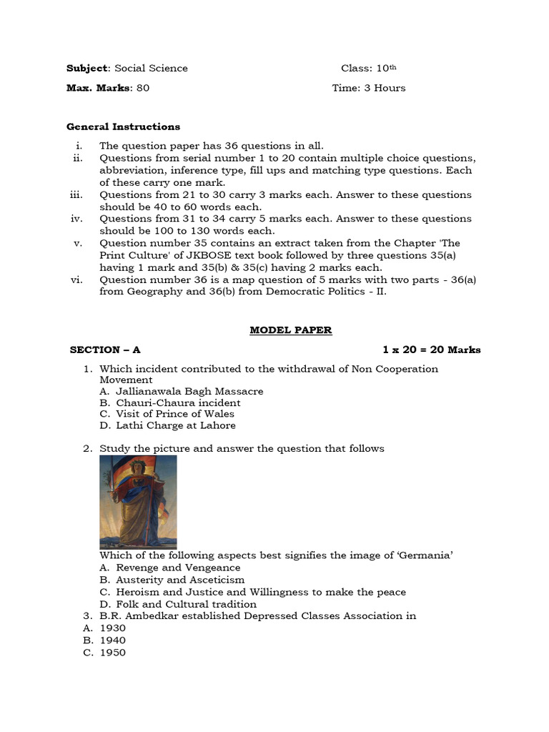 Class 10 Social Science Model Paper | PDF | Liberalism | Libraries