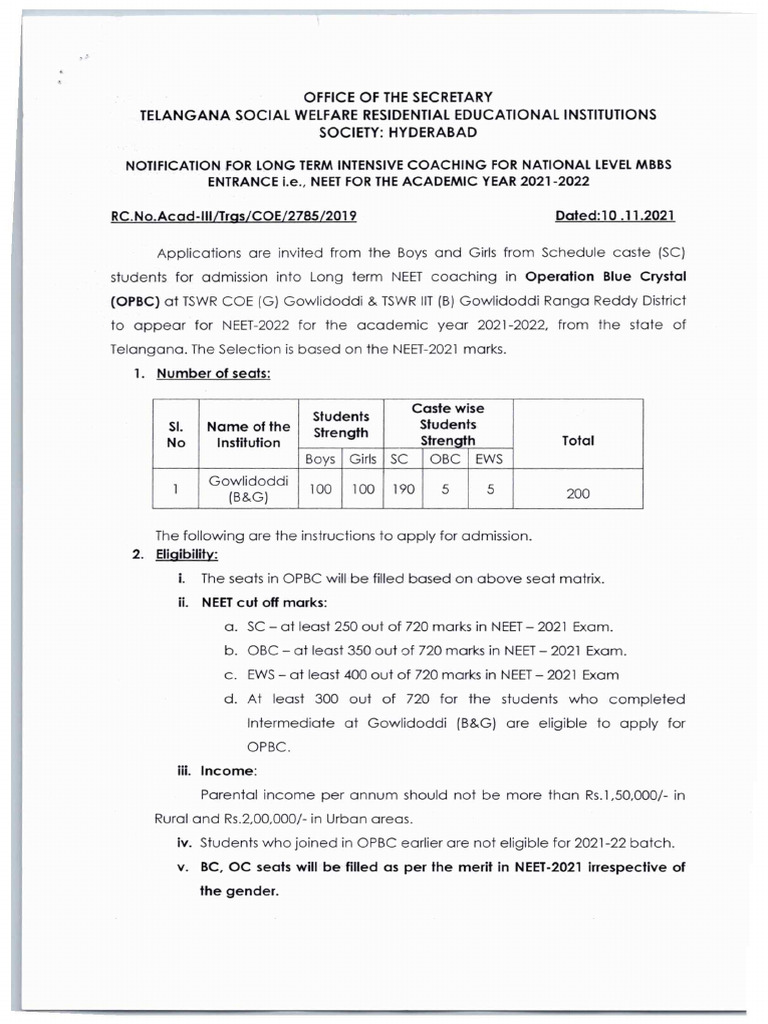 Neet 2022 Notification | PDF