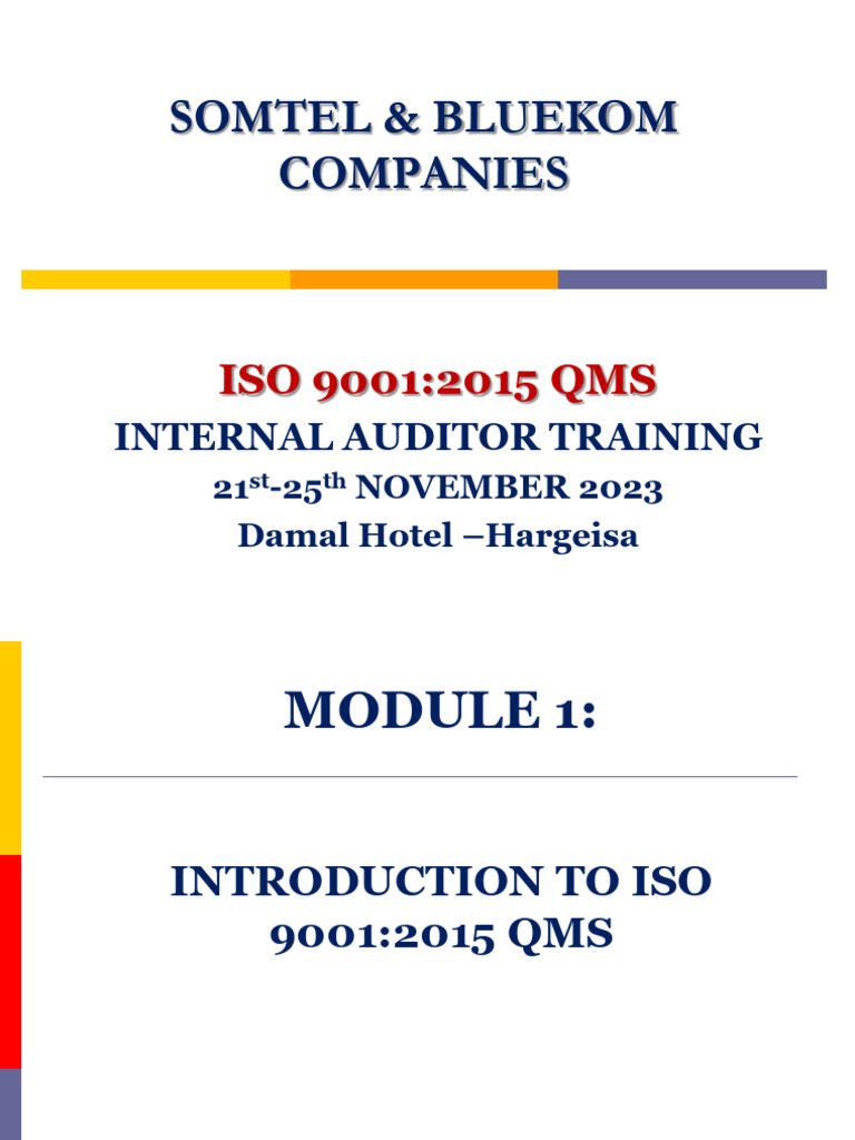 Day 1 - Internal Auditor Training 1 | PDF | Quality Management System ...