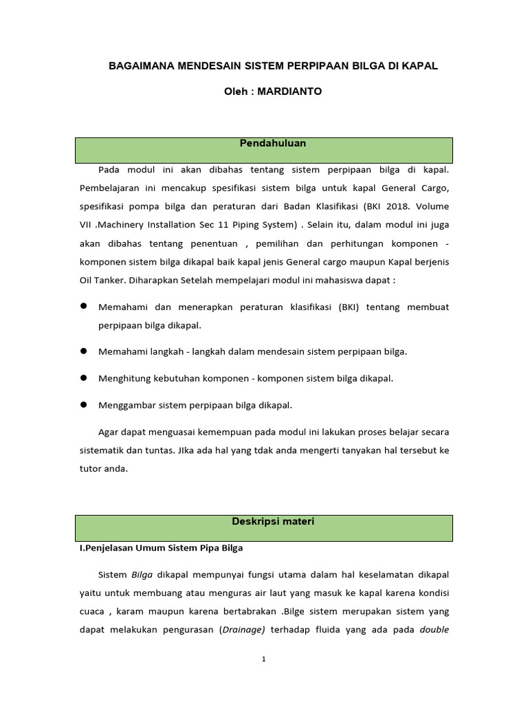 5 Dan 6 - Introduction Dan Modul Sistem Bilga | PDF