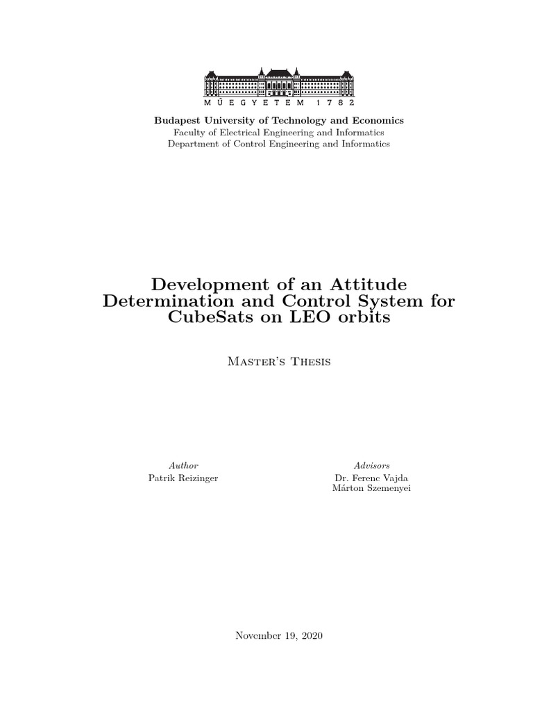 Wailand, Bauer - 2021 - Development of An Attitude Determination and Control System For The ...