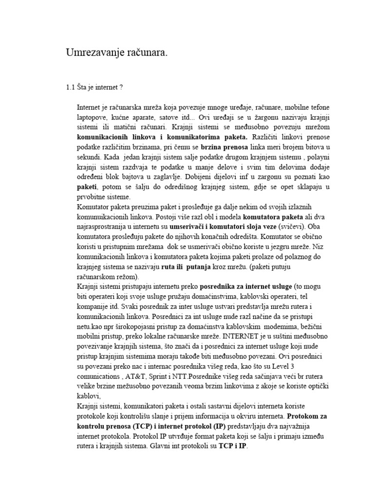 Umrezavanje Računara | PDF