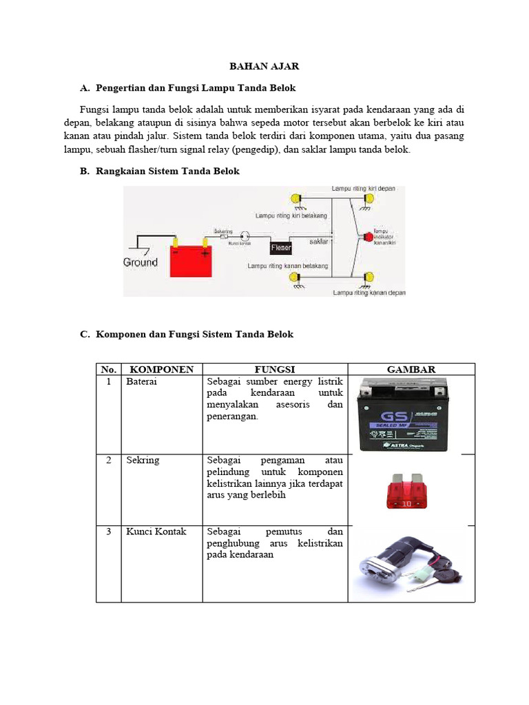 Rangkaian dan Fungsi Lampu Tanda Belok | PDF