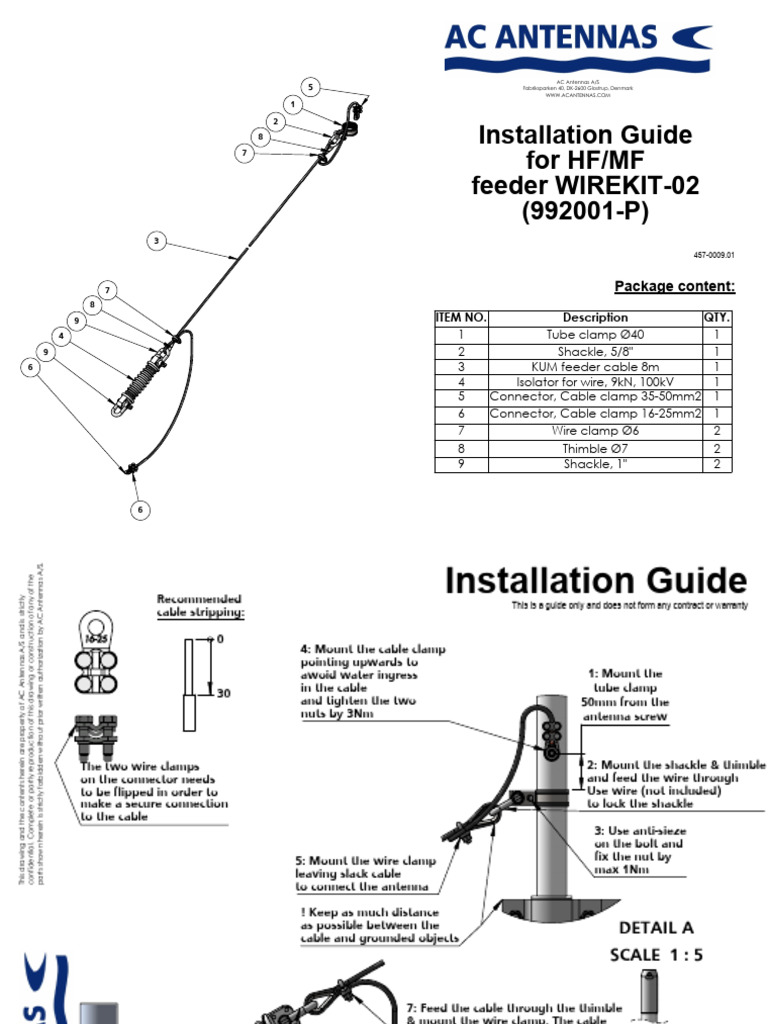 Installation Guide For HF/MF Feeder WIREKIT-02 (992001-P) : Package ...