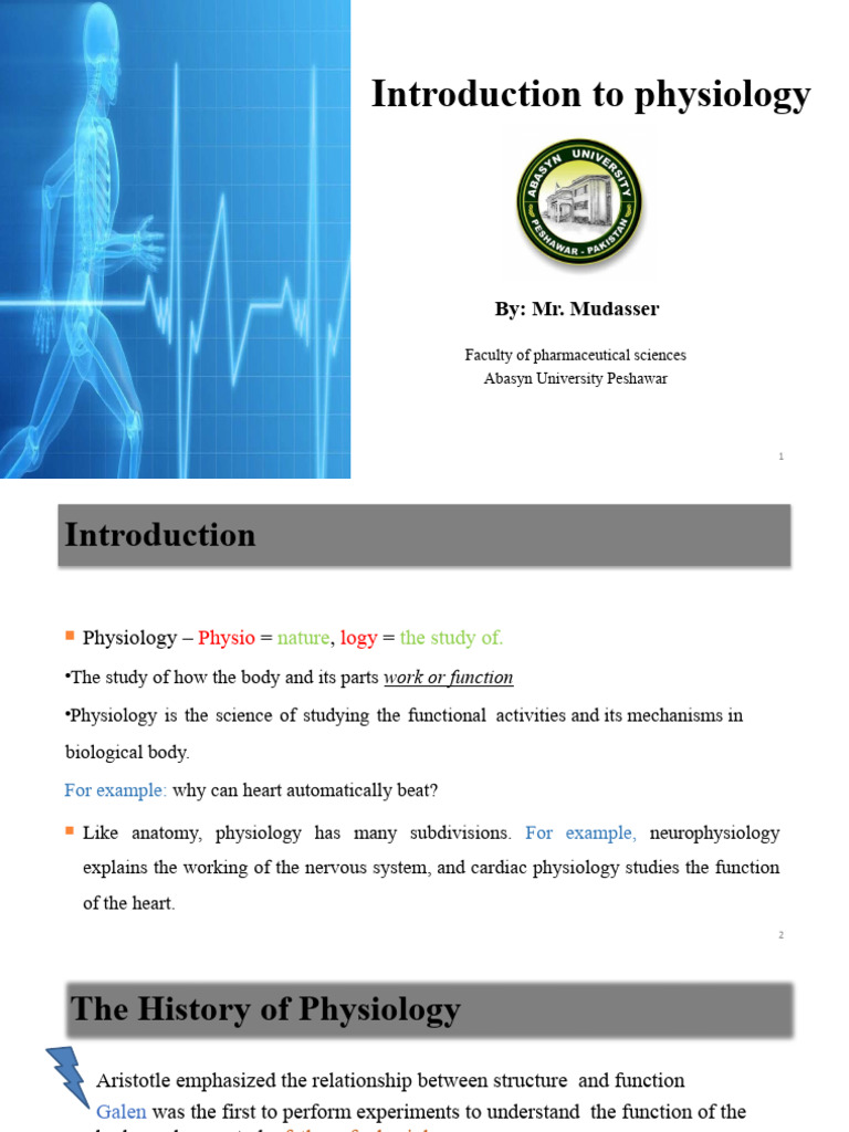 Introduction to Human Physiology Basics | PDF | Human Body | Physiology
