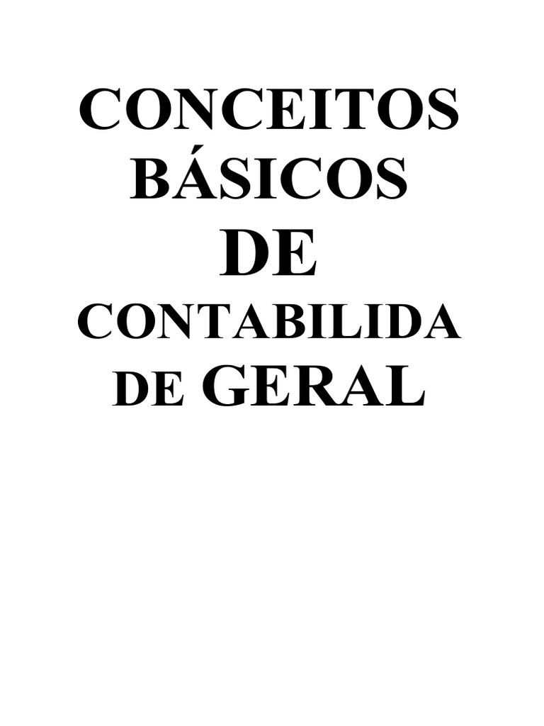 Conceitos Básicos de Contabilidade | PDF | Contabilidade | Capital ...
