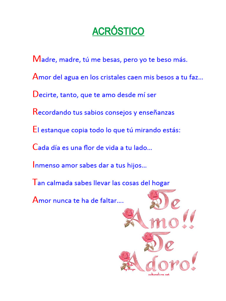 Acrostico Madre | PDF