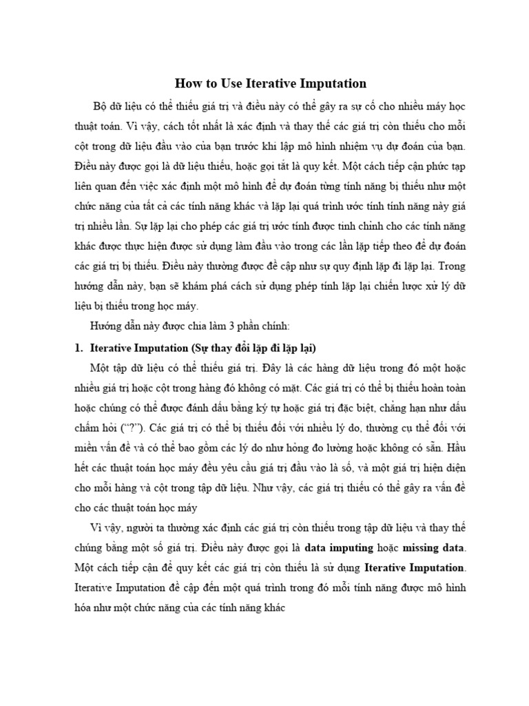 How To Use Iterative Imputation | PDF