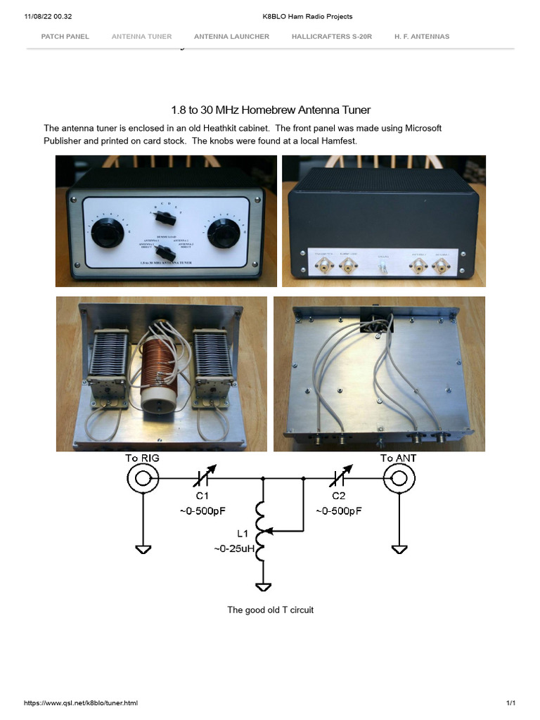 Homebrew HF Antenna Tuner Project | PDF | Home & Garden | Technology ...