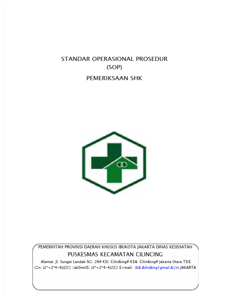 PDF Sop Pemeriksaan SHK Compress | PDF