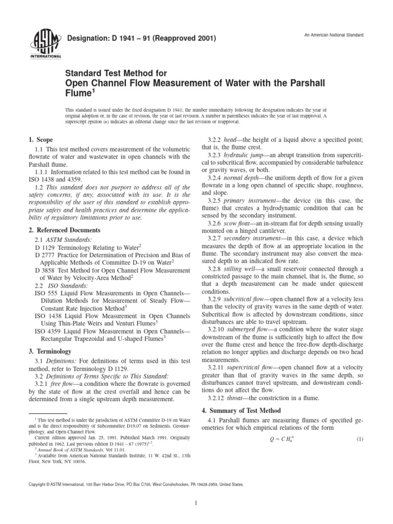 Astm D1941 | PDF | Flow Measurement | Soft Matter
