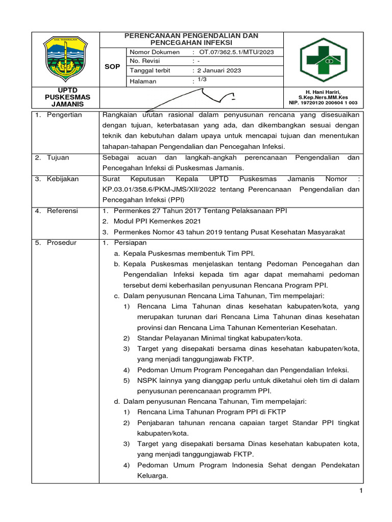 5.5.1.a SOP PERENCANAAN PPI | PDF | Pengembangan Diri