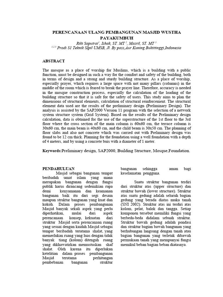 47 - Riki Saputra, Ishak, Masril | PDF | Column | Architectural Design