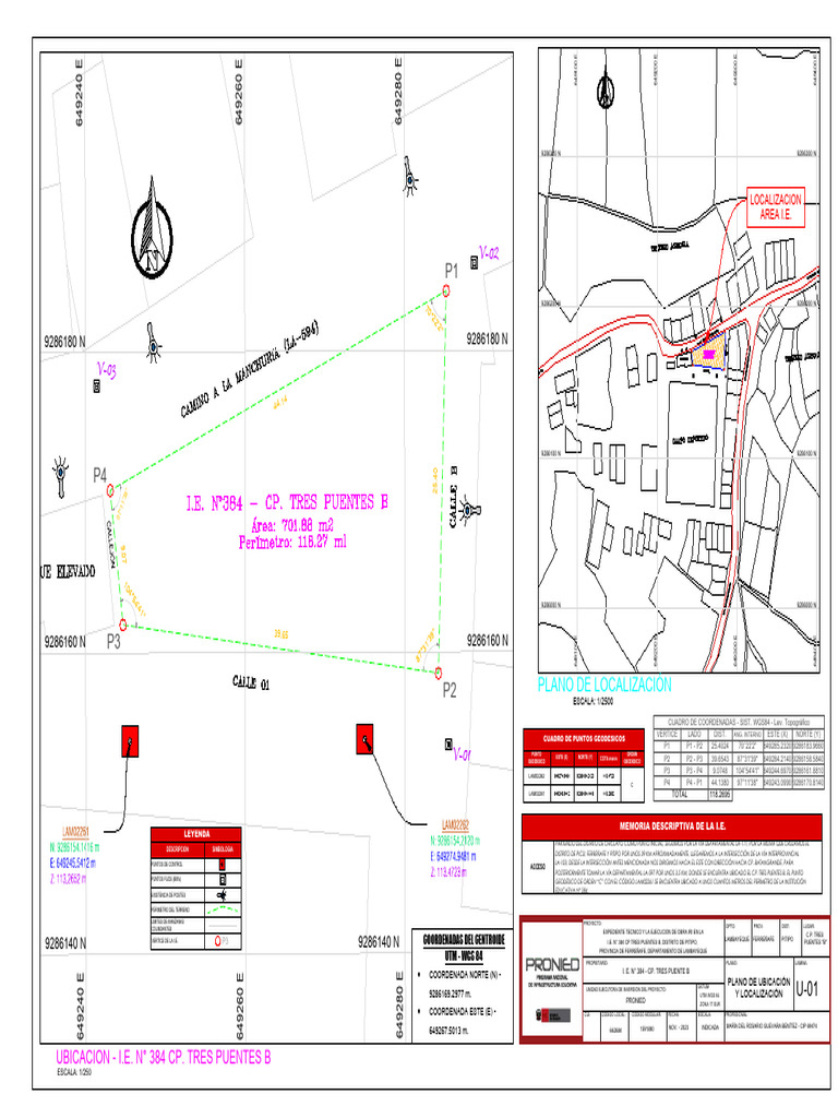 01.plano de Ubicación y Localización (U-01) | Descargar gratis PDF | Geodesia | Metrología