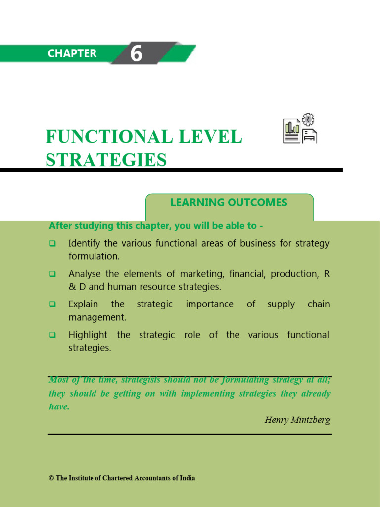 SM CH 6 Functional Level Strategies | PDF | Marketing | Strategic ...