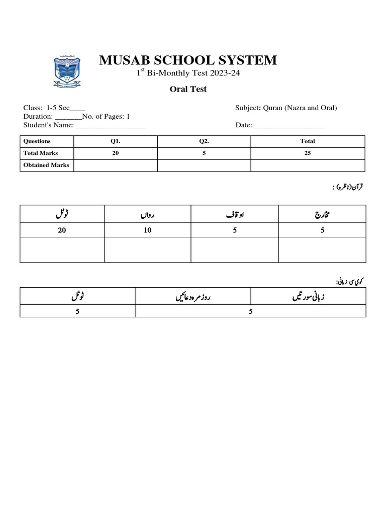 Paper of Quran Nazra | PDF