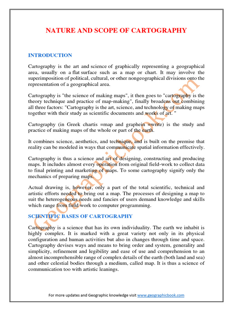 CC-II U1 Nature-And-Scope-Of-Cartography | Download Free PDF ...