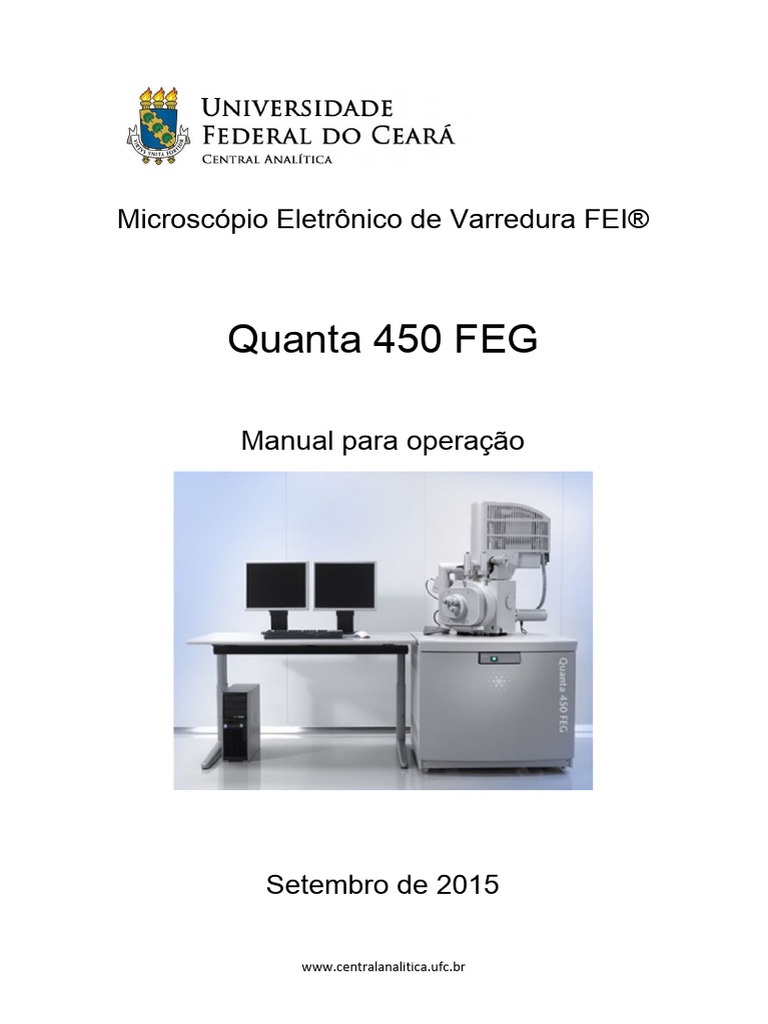 Manual Mev Quanta 450 Feg | PDF | Microscópio eletrônico de varredura ...