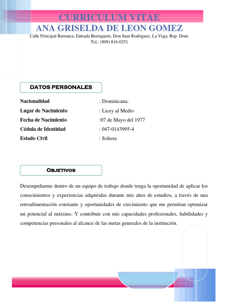 Ana Griselda Curriculum | PDF