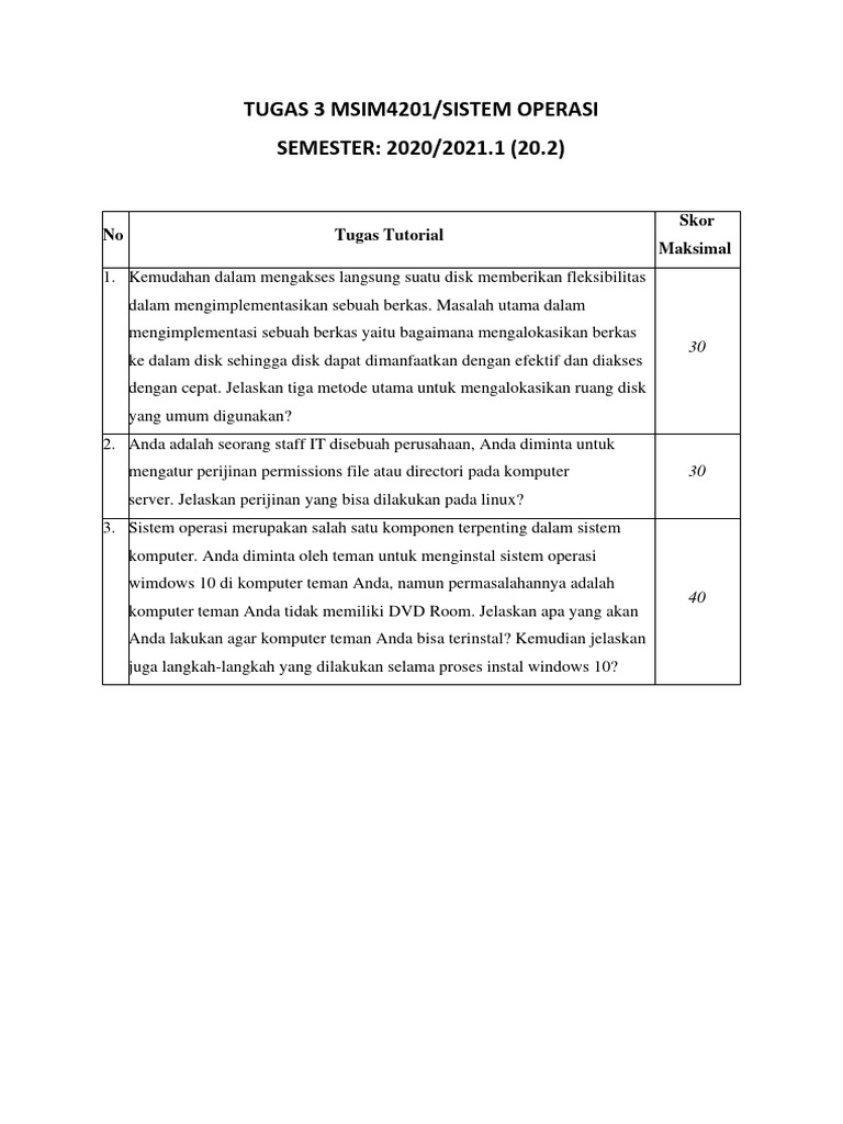 Tugas 3 Msim4201 | PDF | Komputer