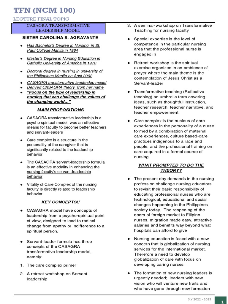 NCM 100 Finals Copy 2 | PDF | Nursing | Servant Leadership