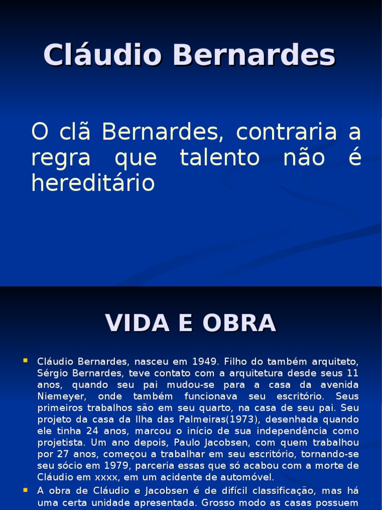 Cláudio Bernardes | PDF | Cláudio | Science